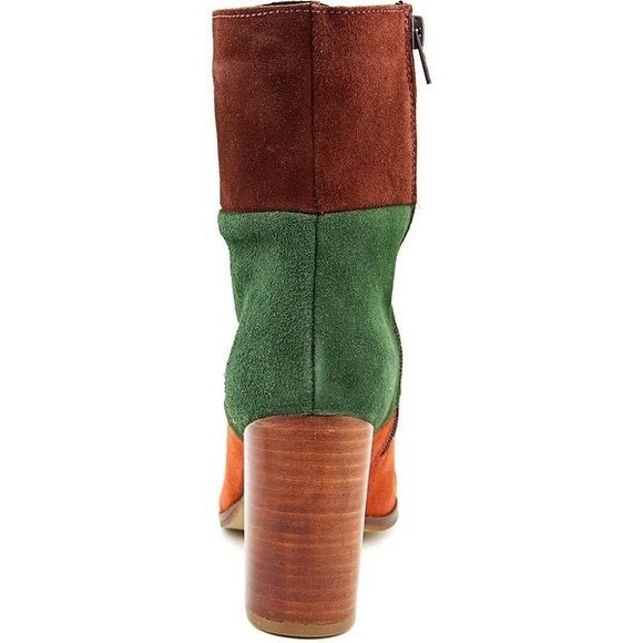 Anthropologie | Shoes | Leather Color Block Heeled Ankle Boots | Poshmark